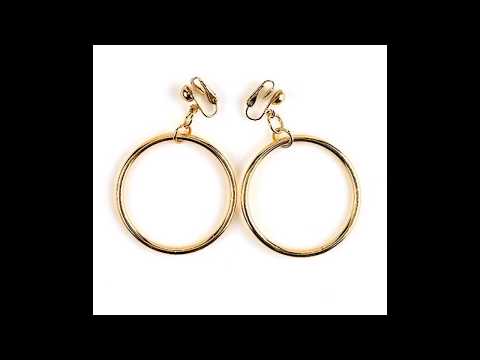 Gold Ring Clip On Hoop Earrings Medium