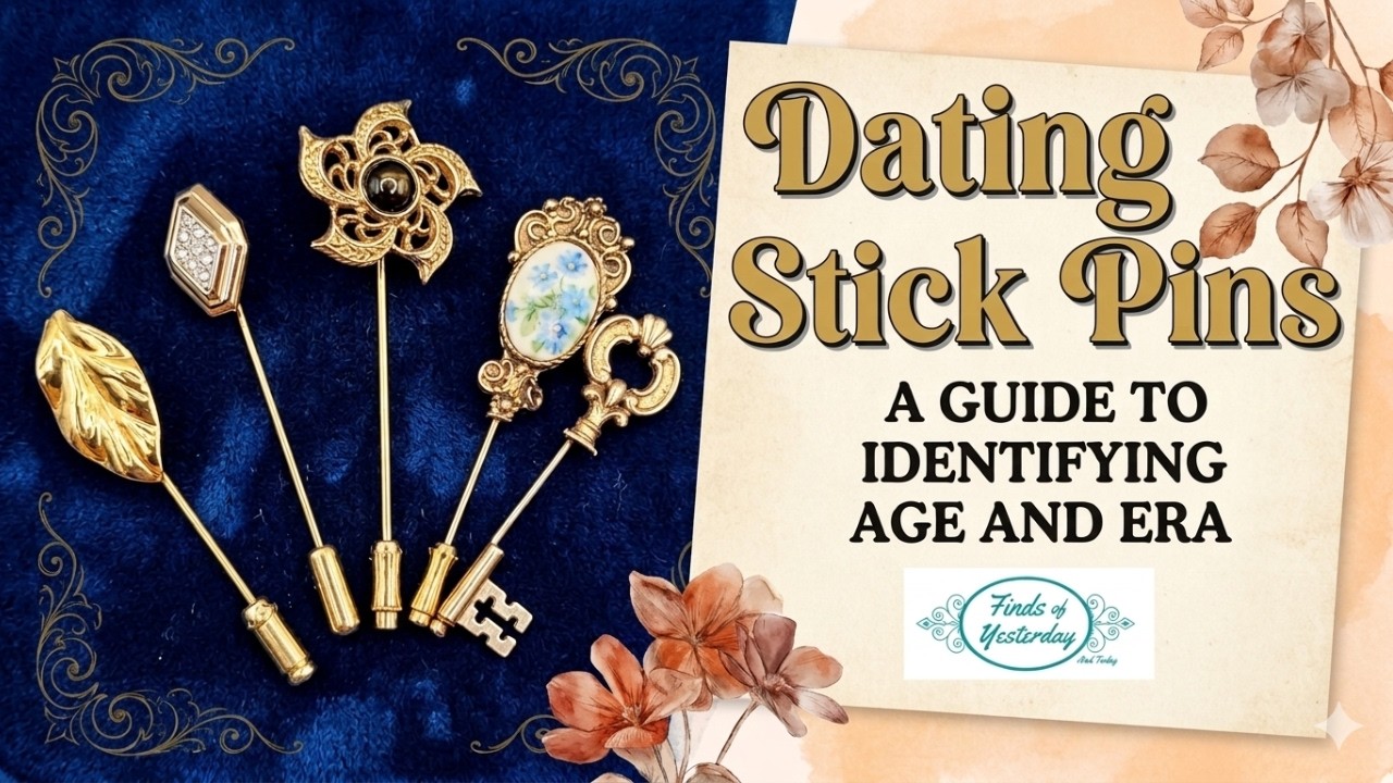 How To Identify Antique to Mid-Century Stick Pins: Victorian, Edwardian, Art Deco, & Mid-Century