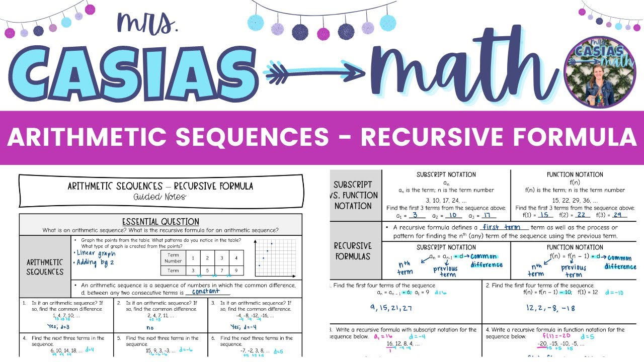 Arithmetic Sequences - Recursive Formula | Algebra 1 Lesson