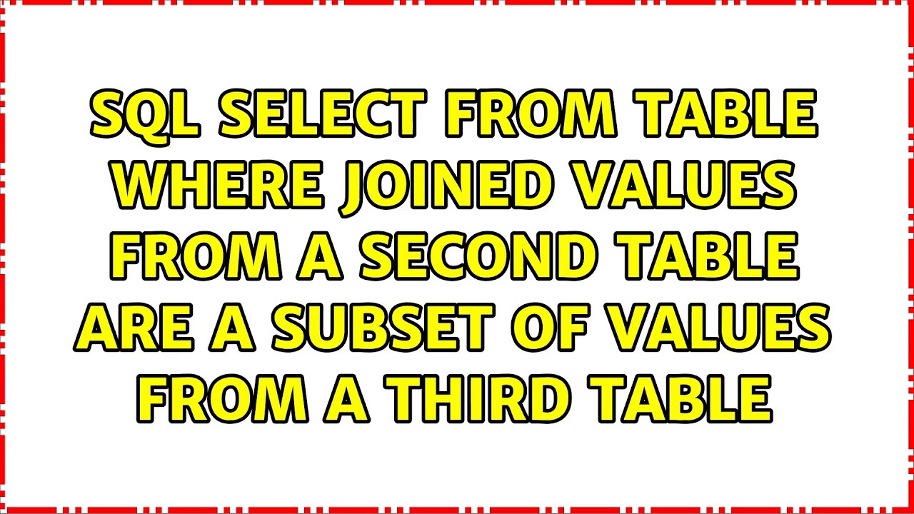 SQL Select from table where joined values from a second table are a subset of values from a...