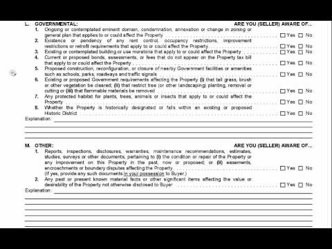 What is the California Real Estate Seller Property Questionaire