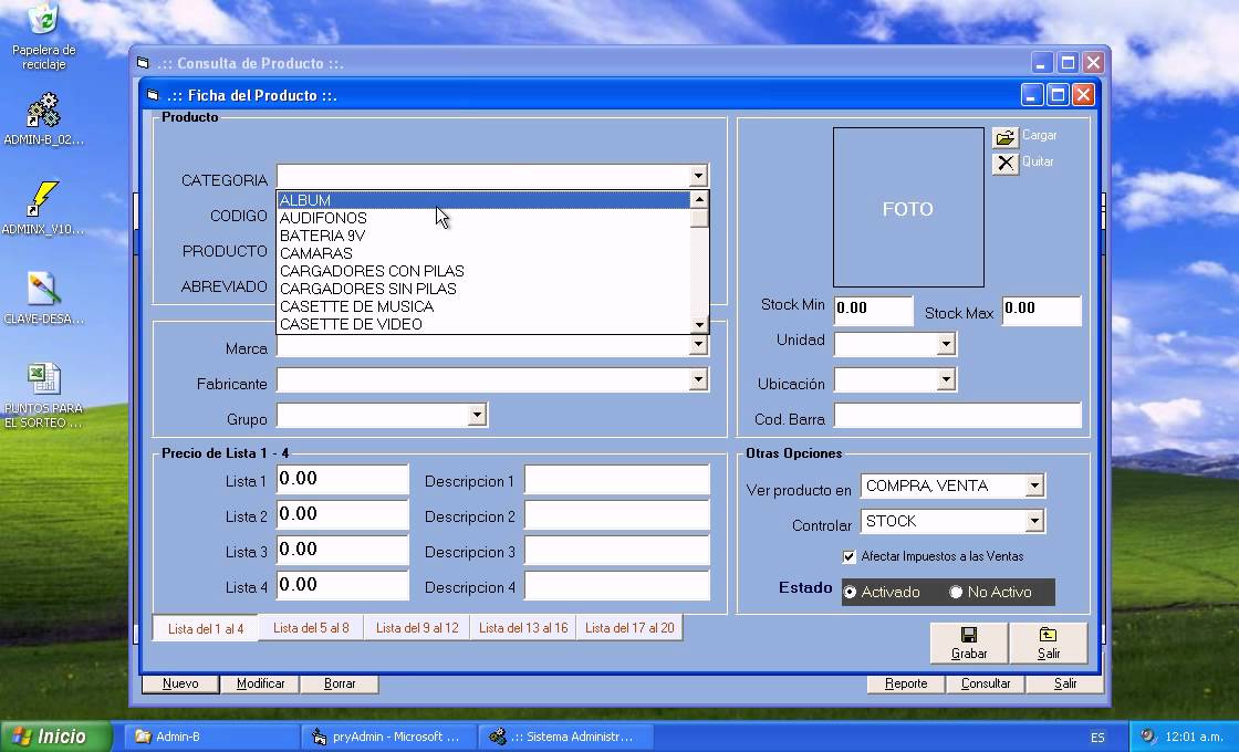 Software para Ventas - Ingreso de Productos - AVSoft Basic