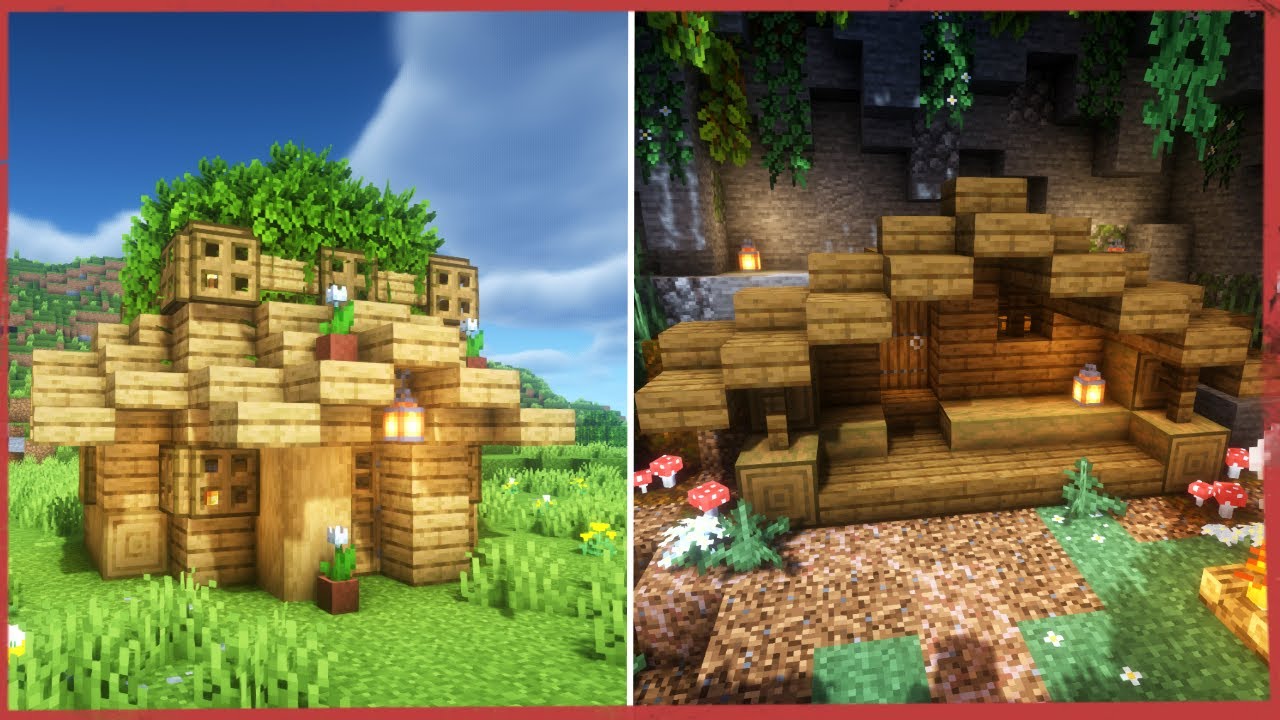3 simple starter House / Base Ideas - Minecraft Build Tutorial ...