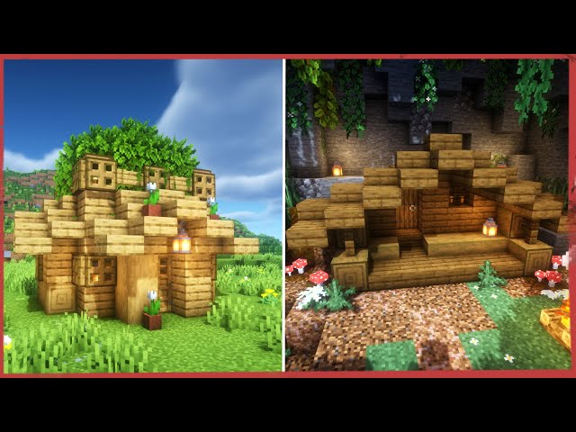 3 Simple Survival Starter Houses /Bases Minecraft Map