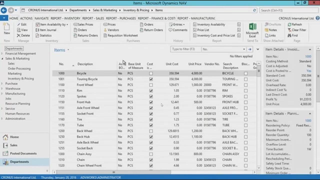 04 - Dynamics NAV - Basic Functionalities