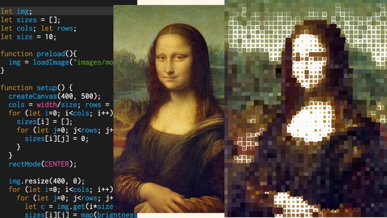 p5.js Coding Tutorial | Create Raster Graphics from Image