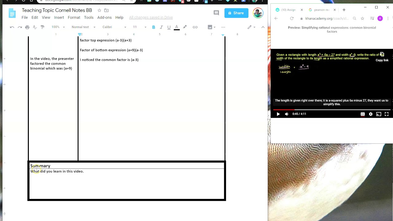 Cornell Notes Math Example #TEKSVIDEO