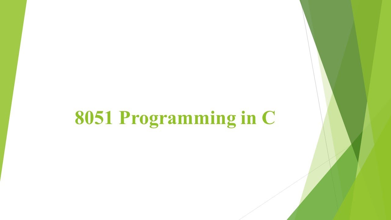 MC M3 L1 - 8051 Programming in C