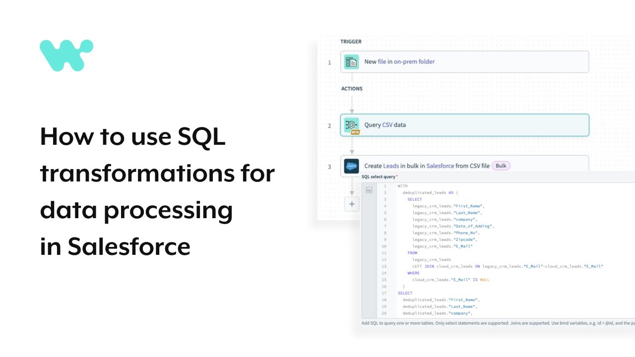 How to Use SQL Transformations — Data Processing in Salesforce