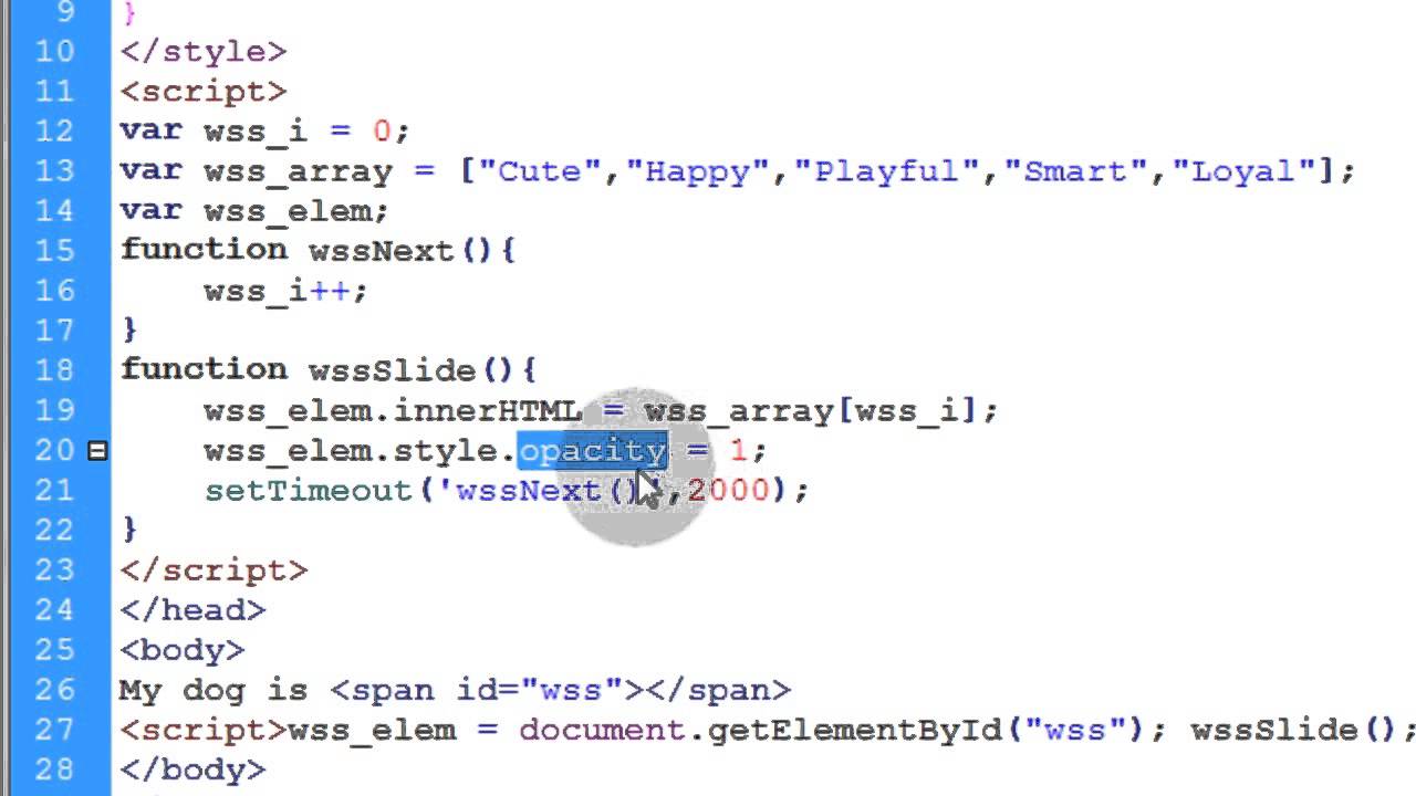 Tutorial JavaScript ~ Array Slideshow Animation Tutorial JavaScript CSS3 HTML5