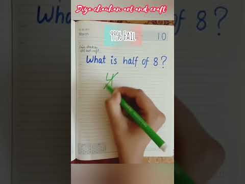 TRICKY QUESTION ||What is half of 8? #tricky #diyachauhanartandcraft #ytshort #shorts
