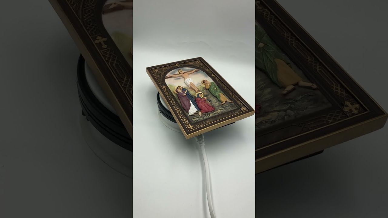 ✝️ Jesus Crucifix & Veronese Mother Mary Tabletop Plaque - Christian Wall Decor #christianart #jesus