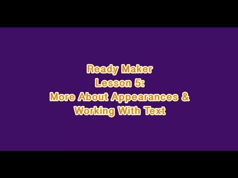 Game Design with Ready Maker - Lesson 5: Appearance and Working with Text