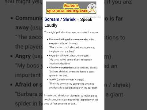 Advanced English vocabulary|scream/shriek meaning with examples#advanced English vocabulary builder