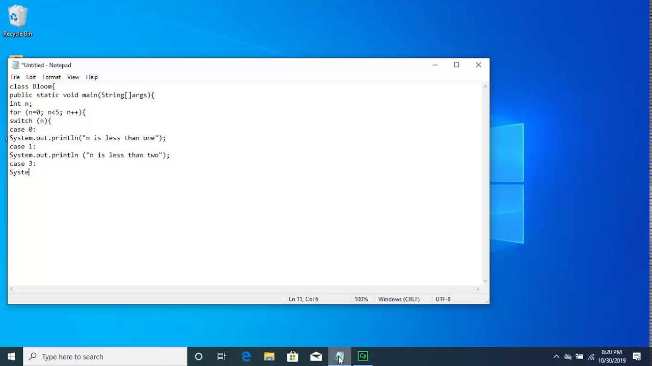 How to write Java Control flow statements using the Switch keyword