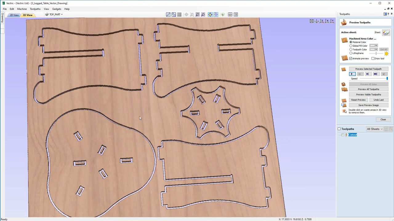 3 Legged Table | Vectric V11 Tutorials
