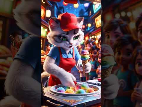 π₯ A humanoid cat selling biryani, ice cream & mangoes on a lively Indian food street! ππ¦π₯