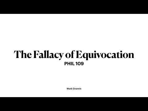 Lecture 2.5: The Fallacy of Equivocation – Logic Lectures