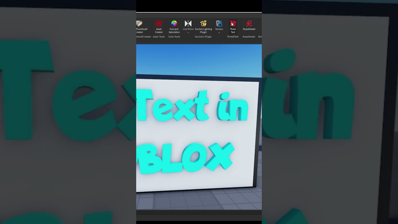 3D Text in ROBLOX Tutorial #shorts #roblox #robloxstudio #tutorial