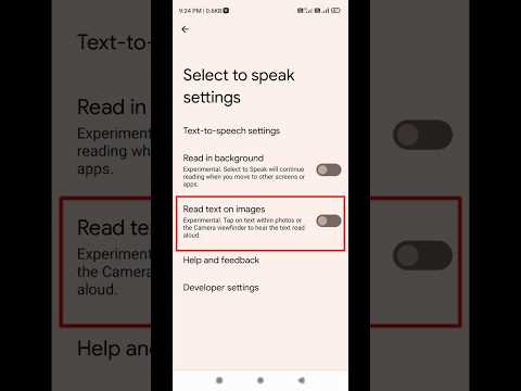How to enable read text on images text to speech setting