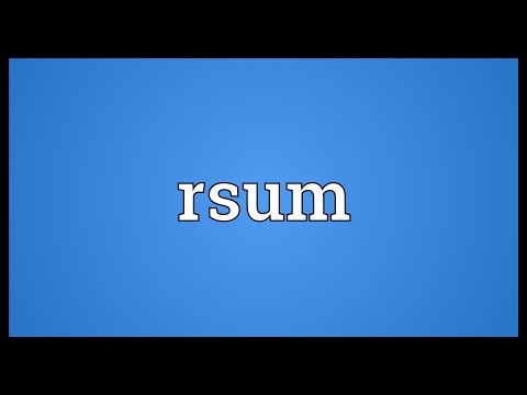 Rsum Meaning