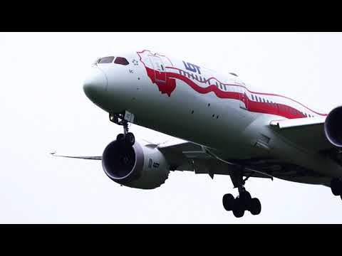 BOEING 787-9 DREAMLINER LANDING KRAKOW AIRPORT | WET RUNWAY | INDEPENDENCE LIVERY | LOT POLAND (4k)