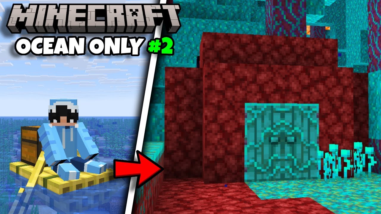 I Explored The Nether in My Minecraft Ocean World! Ep. 2