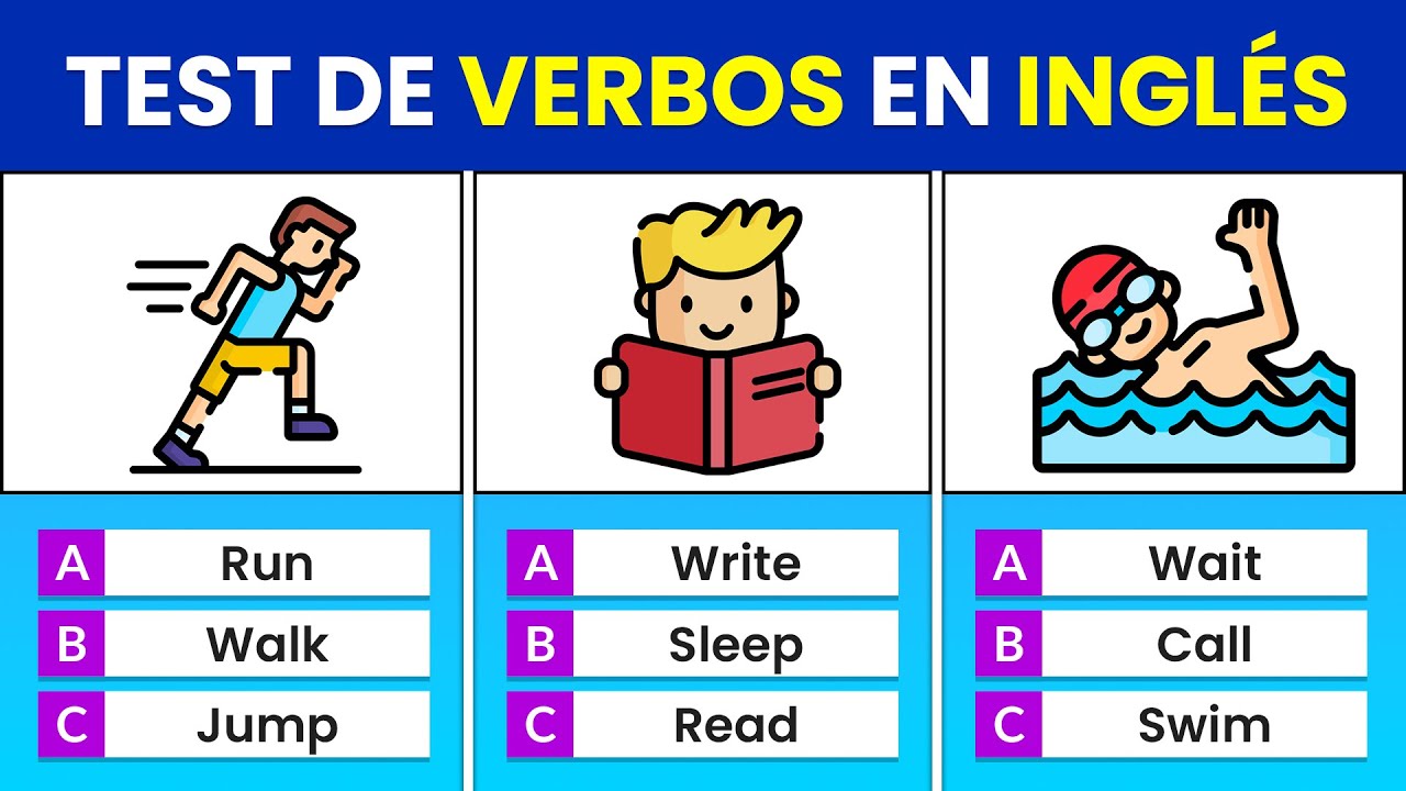 Test de 100 VERBOS BÁSICOS en INGLÉS 🏃‍♂️📚🤔 | Quiz de Inglés ✅ - 100 Verbos Más Comunes