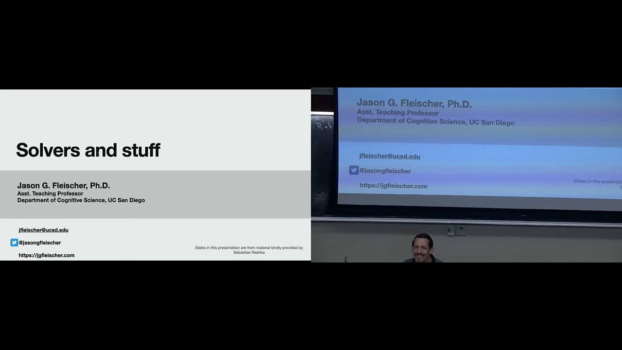 Lecture 16   - algorithm selection, solver implementation