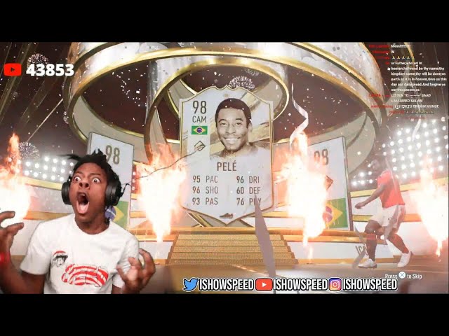 "RIP!" - IShowSpeed gets emotional as he packs 98-rated Pele in FIFA 23