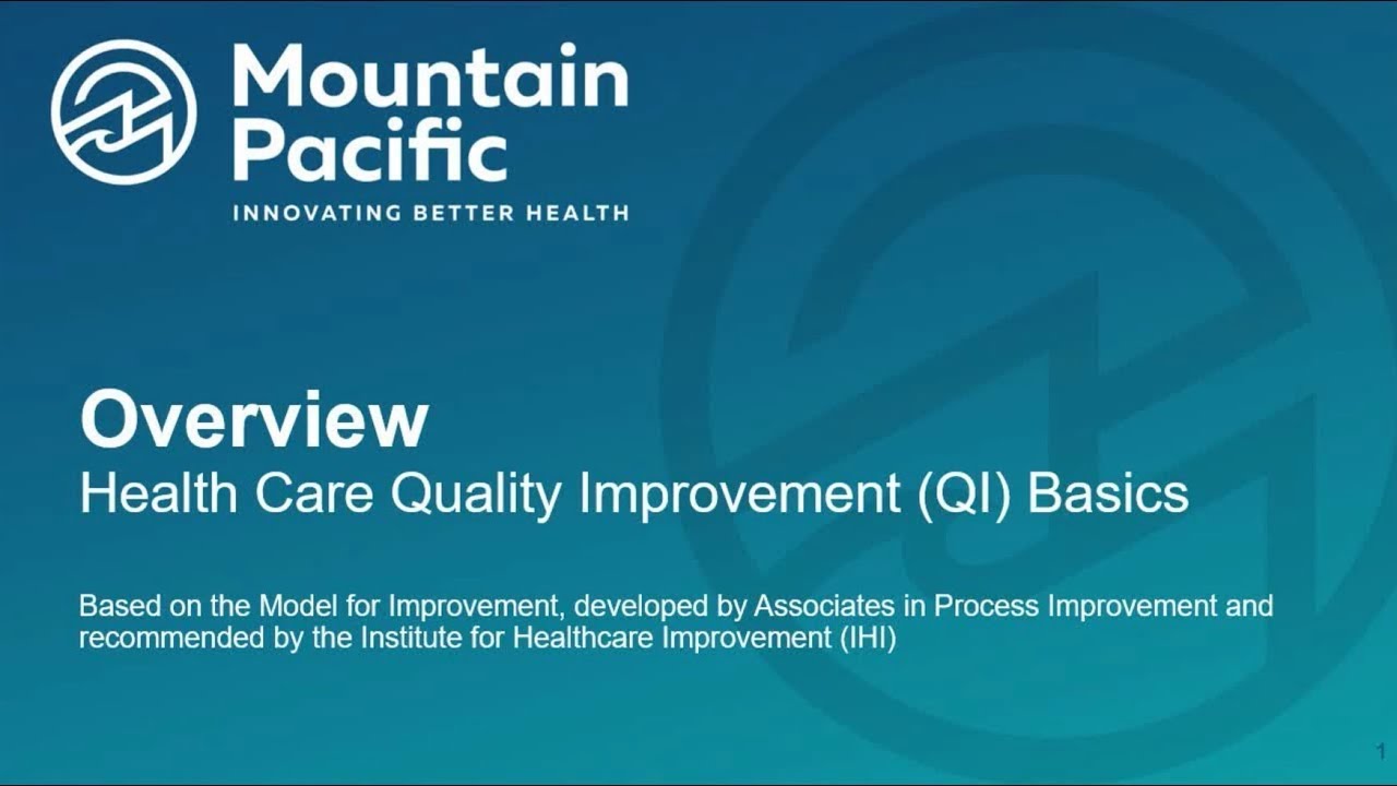 1 Quality Improvement Basics – Overview DRAFT