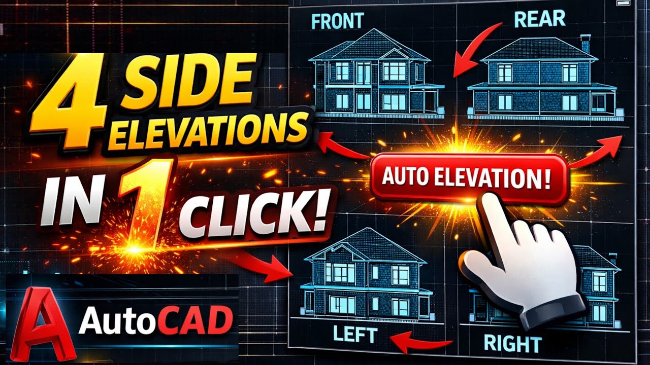 Automatic Elevation AutoCAD Best Tutorial YQArch Plugin