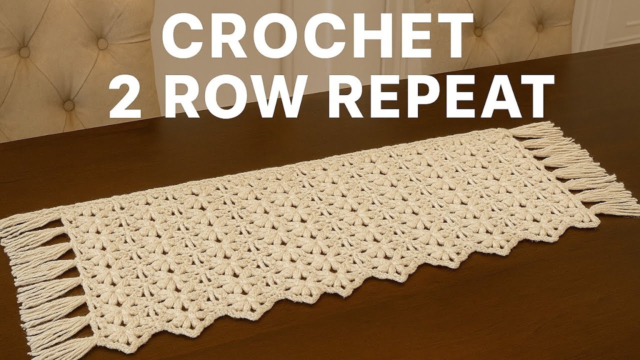 Beautiful Crochet Table Runner | Easy 2 Row Repeat Pattern for Beginners + Full Tutorial