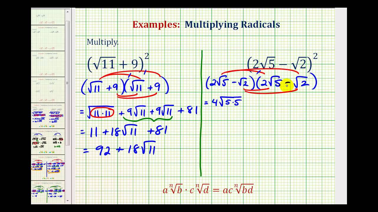 Ex:  Square Binomials Containing Square Roots