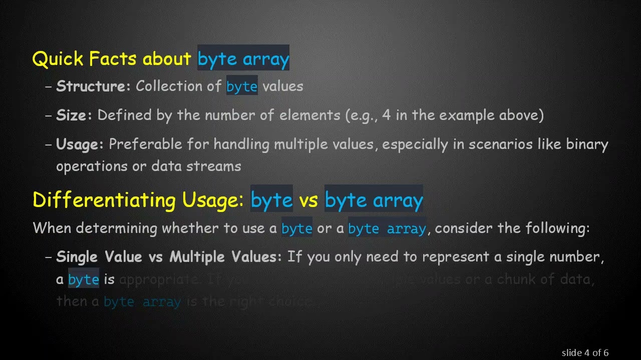 Understanding the byte vs byte array