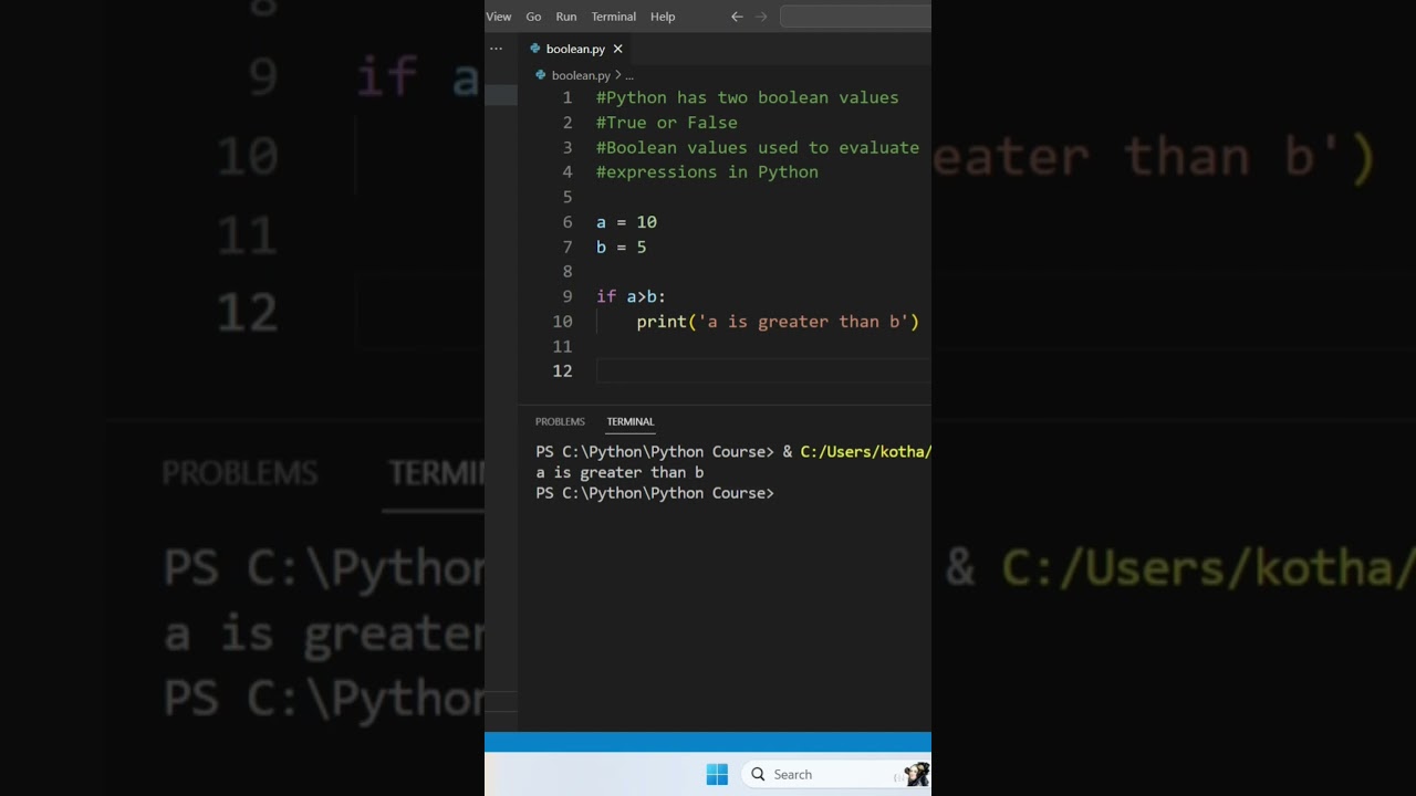 Boolean Values in Python #python # #pythonforbeginners #pythoncourseforbeginners