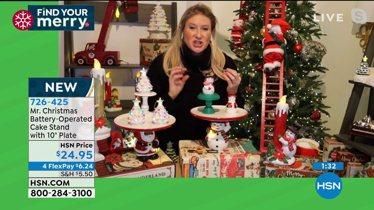 Mr. Christmas BatteryOperated Cake Stand with 10