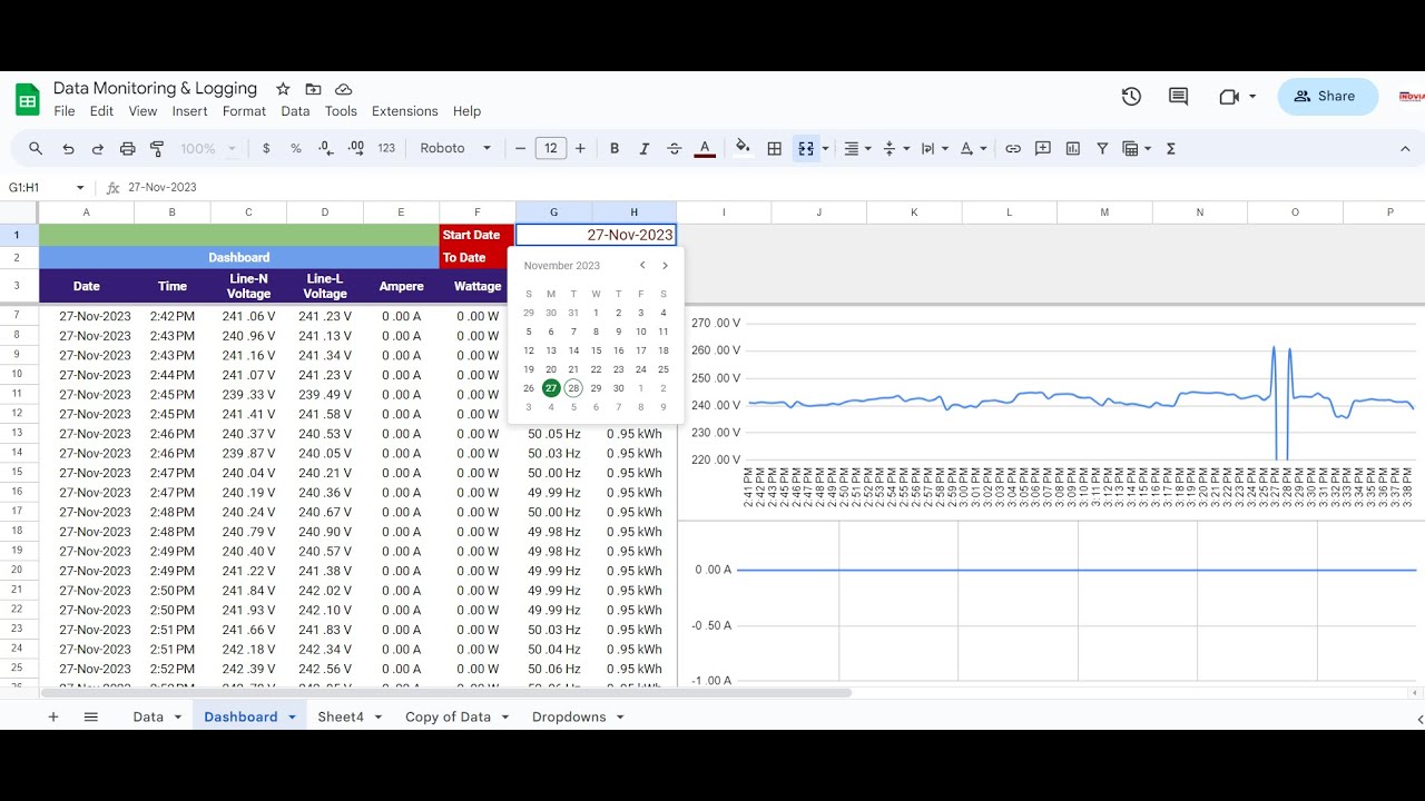 Creating a Google Sheets Dashboard with a Date Range Filter