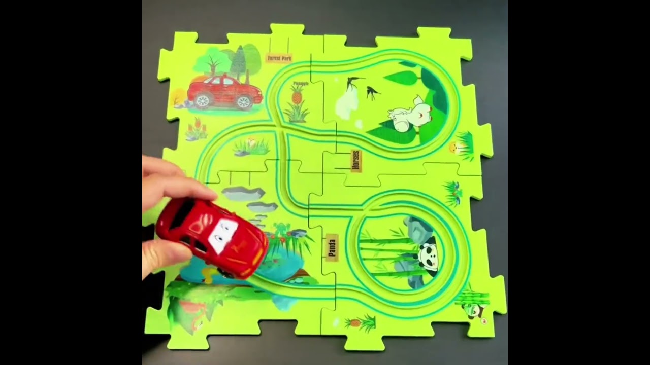 Children's Educational Puzzle Track Car Play Set