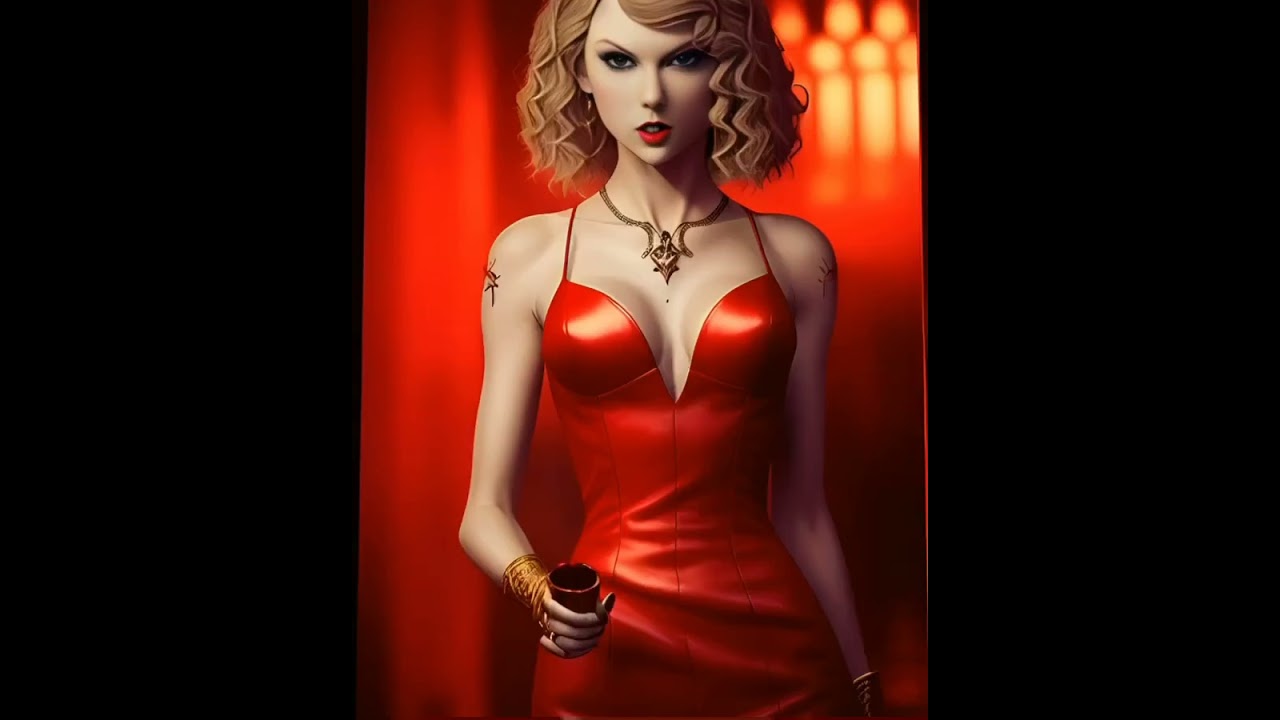 AI-Generated Stable Diffusion Animation: Taylor Swift As Devil in Red Dress #Shorts