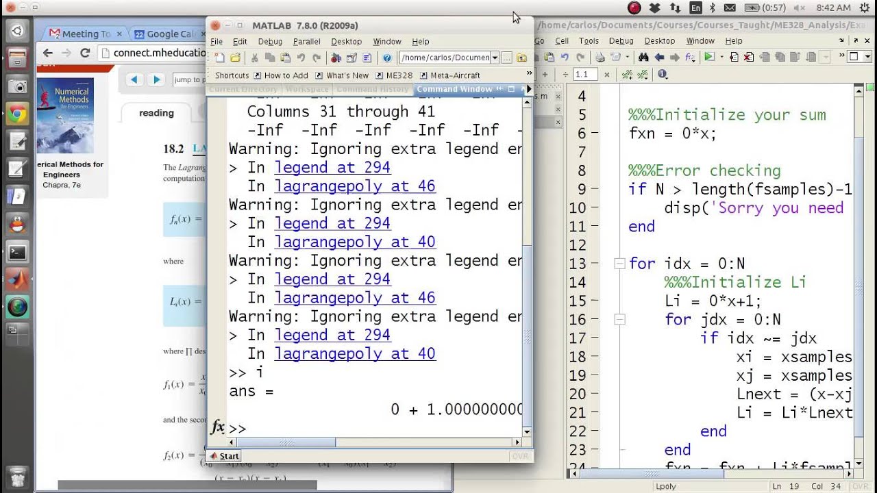 MATLAB Help - Automatic Lagrange Polynomials