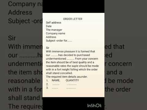 Order letter format 📝