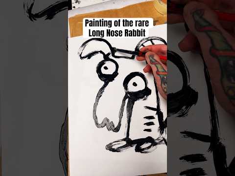 Painting of rare long nose rabbit #rare #zoology #rabbit #strange #weird