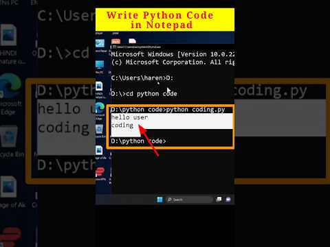 How run python code written in Notepad using command prompt #viral #trending #shorts #python
