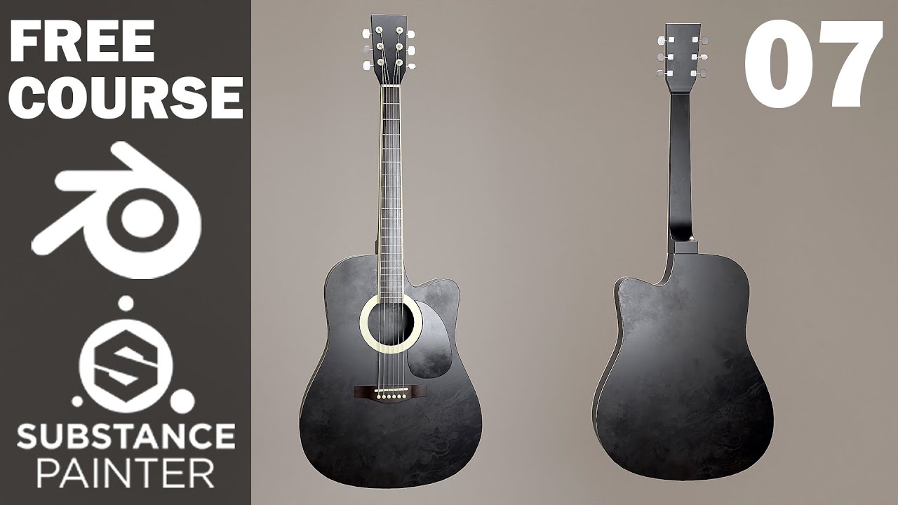 07 Creating a Guitar in Blender Course: Texturing the Guitar