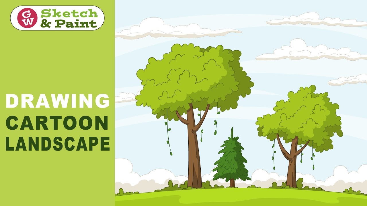 Creating cartoon nature background with Adobe Illustrator