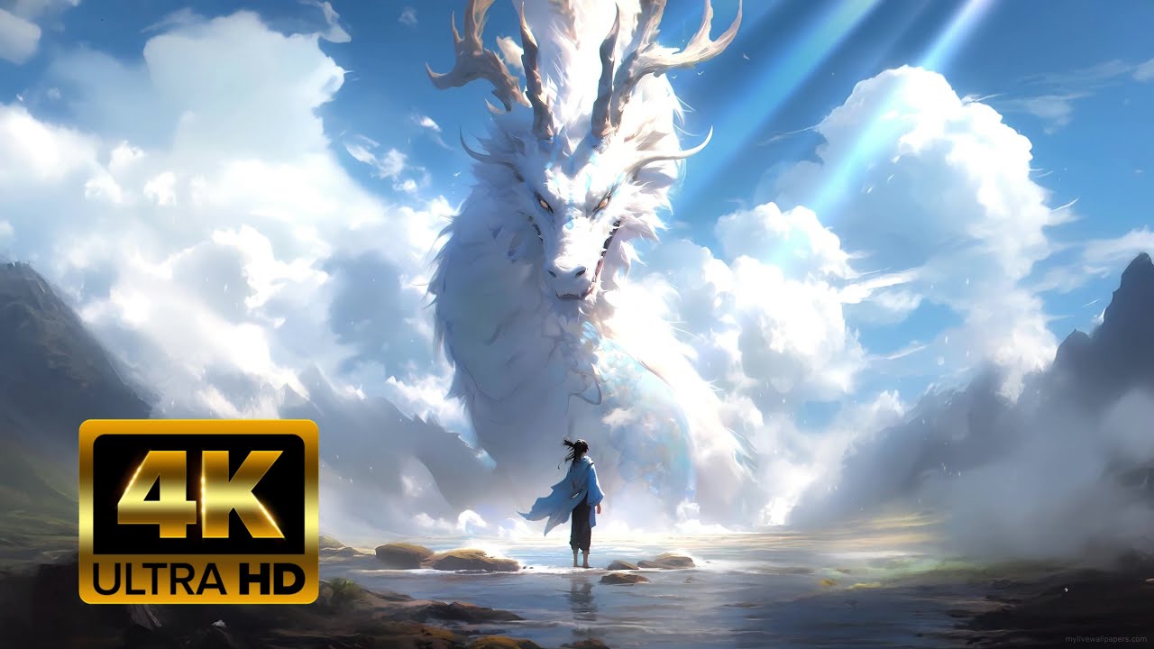 Dragon and Man 4K Wallpaper🐉 For PC #dragon #fantasy #bright