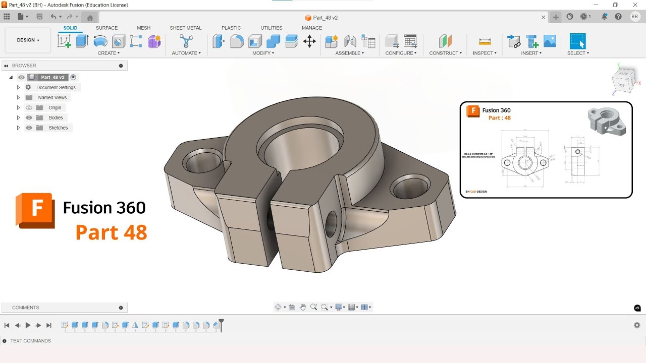 Fusion 360 tutorial 3D Modeling: Part 48