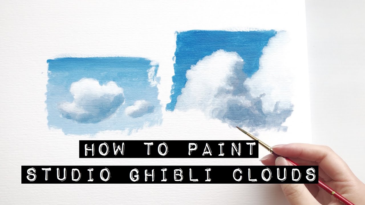 How to Paint Studio Ghibli Style Clouds | Acrylic Tutorial