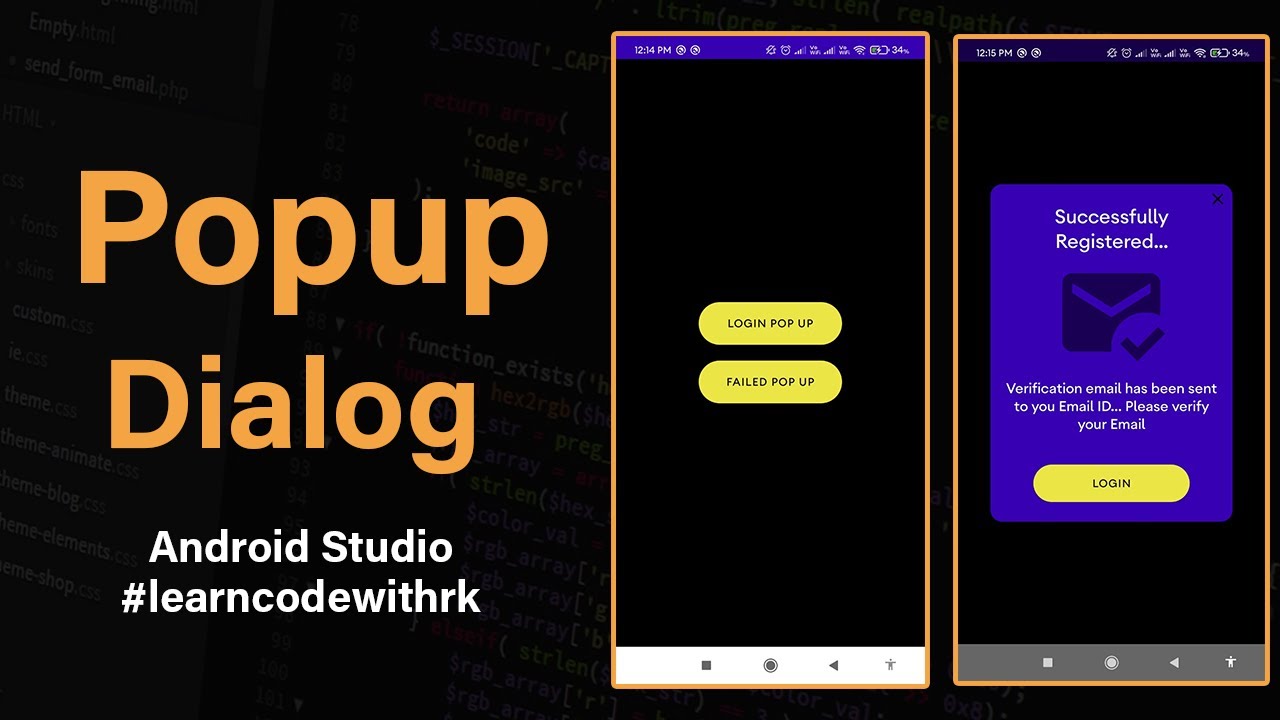How to make Custom Popup Dialog | Android Studio available Github Part 1 ||#learncodewithrk